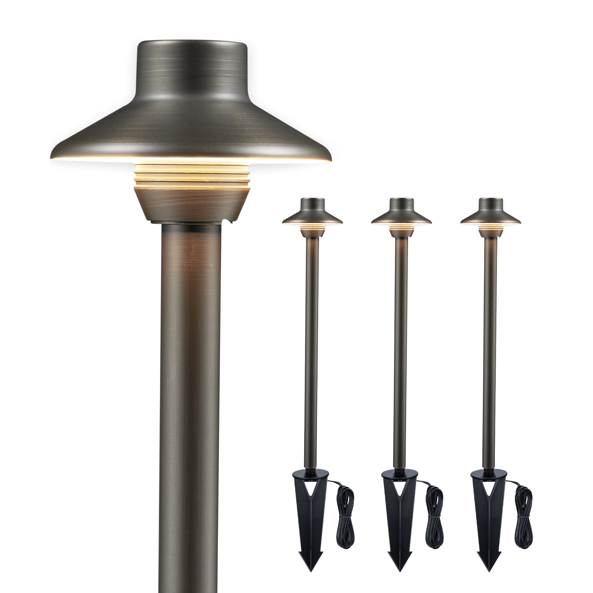 12V Mini Brass Low Voltage Pathway Lights - Gardenreet Lighting